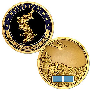 Korea War Veteran Engravable Challenge Coin
