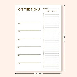 Sweetzer & Orange Gold Meal Planner and Grocery List Magnetic Notepad. 7x10” Meal Planning Pad with Tear Off Shopping List. Plan Weekly Menu Food for Weight Loss or Dinner List for Family!