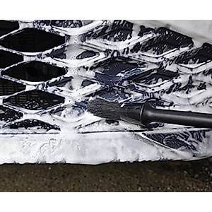 Detail Buddy Natural Boar Premium Heavy Duty Plastic Detailing Brush for Wheels, Interior, Leather, Trim - Set of 3 (Black, Set of 3 - Plastic with Black Boar Hair)