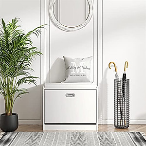 XRESLUCO Modern Shoe Storage Bench 3-Tier Shoe Rack with Padded Seat & Hidden Compartment Shoe Rack, Shoe Organizer for Entryway, Bedroom, Closet & Hallway, Entryway Bathroom