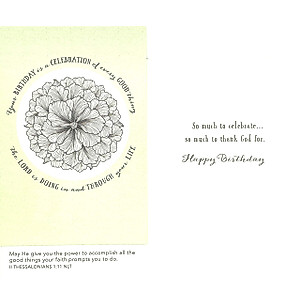 DaySpring - Black & White Birthday Botanicals - 4 Design Assortment with Scripture - 12 Boxed Cards & Envelopes (J0384)