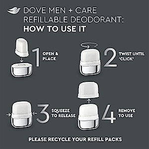Dove Men+Care Ultimate Refillable Deodorant Kit 0 percent Aluminum Clean Touch Aluminum Free Deodorant 1.13 oz