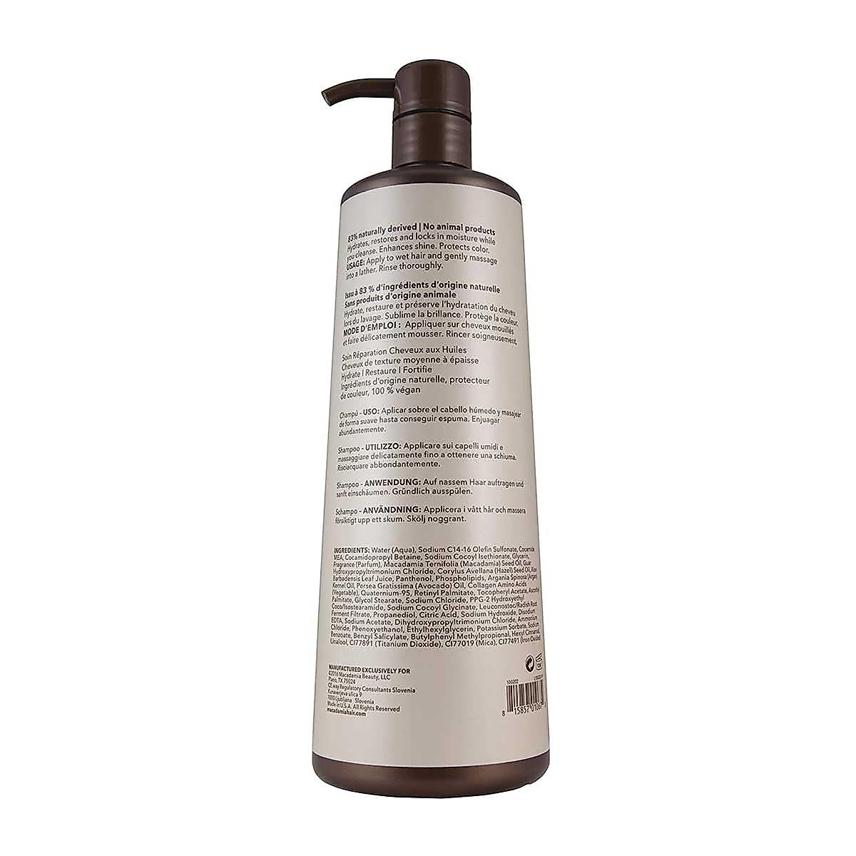 Nourishing Repair Shampoo 33.8oz Macadamia Professional Macadamia Oil and Argan Oil for Hydration, Shine, and Color Protection