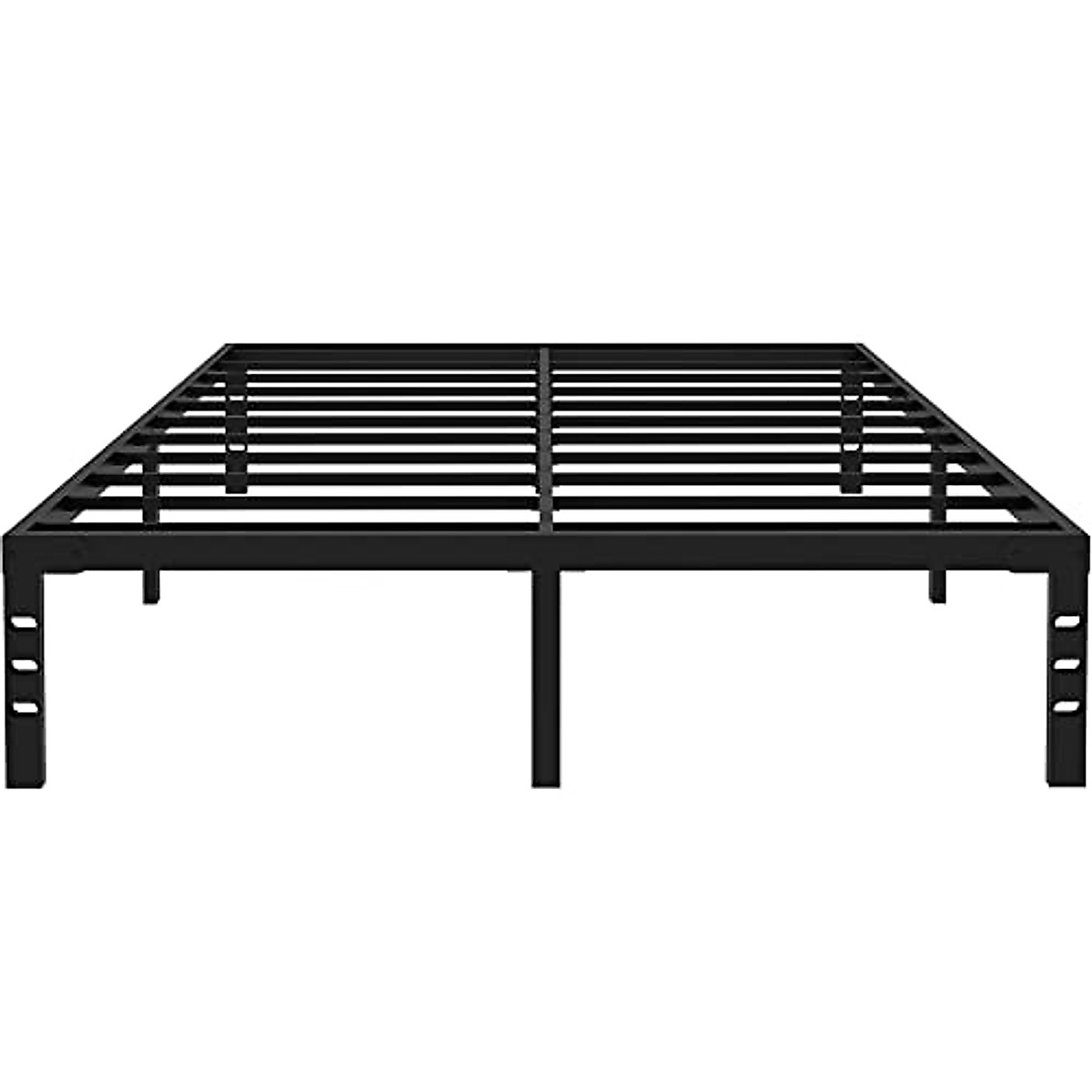 Tooyyer Queen Size Bed Frame 18inch High Heavy Duty Metal Platform 2500 lbs Steel Slat Mattress Support Bed Frames No Box Spring Needed Non-Slip Noise Free Queen Frame