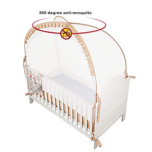 JOINSI Baby Crib Pop up Tent Infant Safety Mesh Cover Net - Canopy Cover to Keep Baby from Climbing Out
