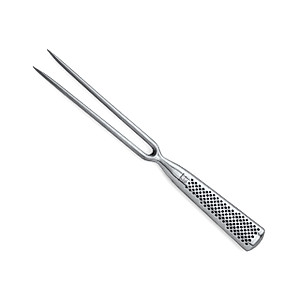 Global GF-24, Classic Straight, Stainless Steel Carving Fork, Medium, Silver