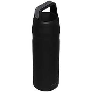 Stanley IceFlow Cap and Carry Water Bottle 24 oz | Wide Mouth Twist Lid | Lightweight and Leakproof for Travel and Sports | Insulated Stainless Steel | BPA-Free | Black