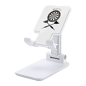 Darts Cell Phone Stand for Desk Foldable Phone Holder Height Angle Adjustable Sturdy Stand White-Style