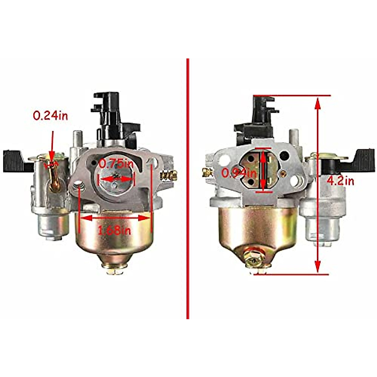 GX120 Carburetor for GX120 GX160 GX168 GX200 Small Engine, 212CC Chicago Electric Predator Gasoline Engine. 16100-ZH8-W51