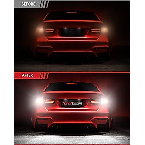 Torchbeam 7440 7443 LED Bulb Xenon White 6000k T20 Wedge 7441 7444 992 Backup Reverse Light LED Bulbs with Projector（Pack of 2）
