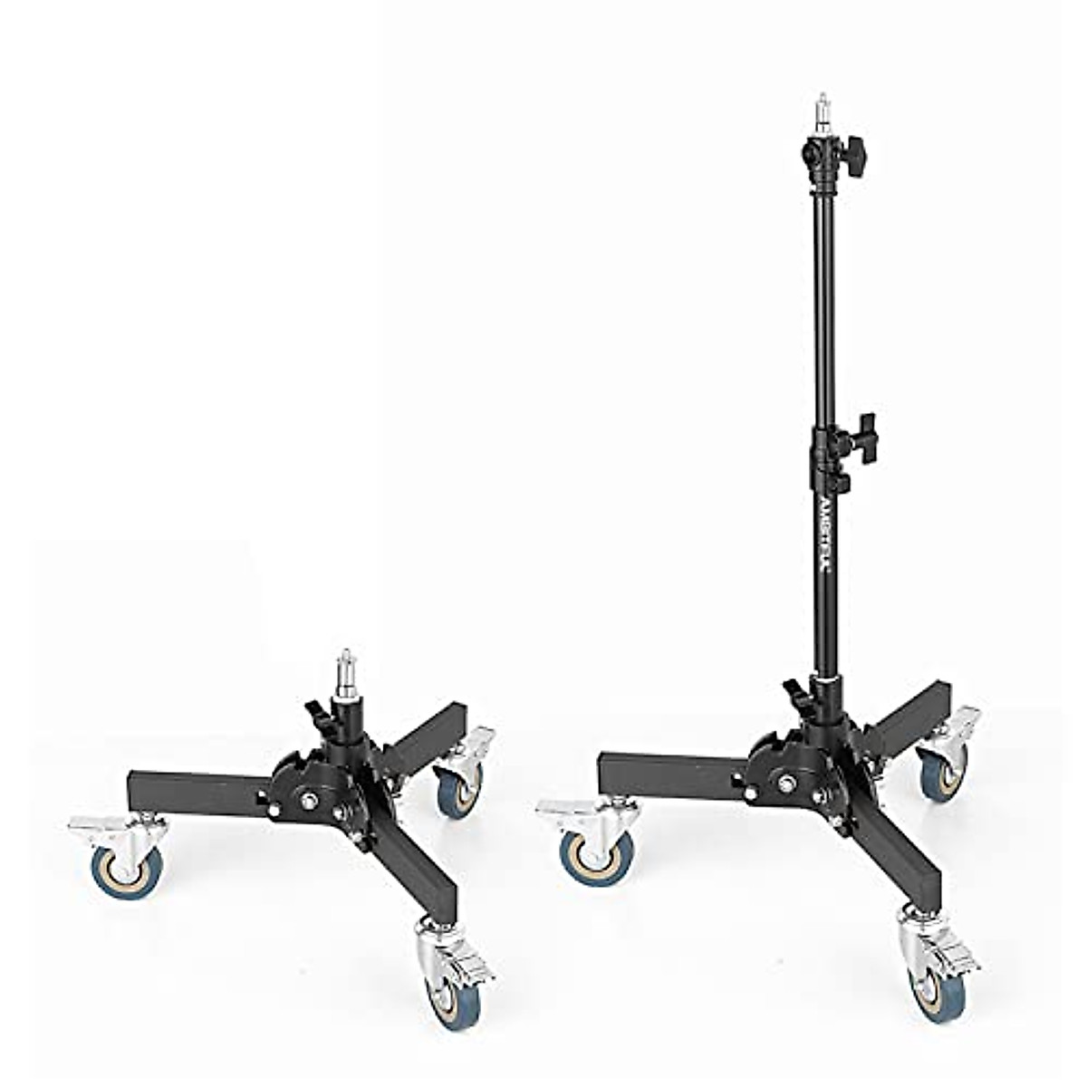 AMBITFUL 61-81cm/21-31.9" Profession Removable Very Sturdy Folding Floor Light Stand and Wheels for Studio Flash LED Light
