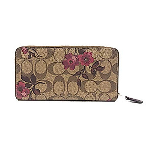 Coach F87716 Accordion Zip Around Wallet with Victorian Floral Print