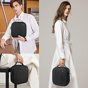 Krypthos Hard Carrying Case Compatible with Meta Quest 3S/Quest 3/Quest 2/Vision Pro, Portable VR Gaming Headset and Touch Controllers Case with Lens Protector, for Travel and Home Storage (Black)