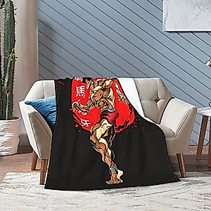 Anime Baki The Grappler Blanket Tapestry Sofa Office Bedroom Throw Blankets Super Soft Cozy Microfiber Blanket Bedding 60"X50"