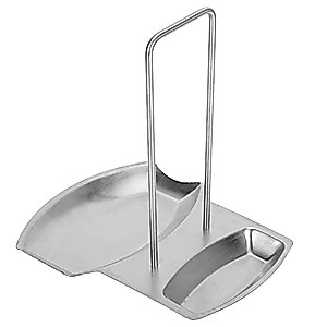 Lid Holder Spoon Rest Shelf with Drip Tray 304 Stainless Steel Pan Lid Stand Chopping Board Organizer for Kitchen Accessory Decor Tool