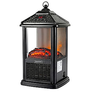Freestanding Mini Small Indoor Electric Fireplaces Lanterns Space Heaters Stove 3D Flame Portable Electric Fireplace Space Heaters for Indoor Use with Remote Timer Thermostat