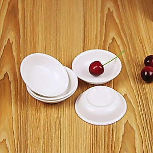 ifundom Dip Bowls Set of 10 Plastic Dip Soy Sauce Dishes & Bowl Small Cups for Sushi Tomato Sauce, Soy,- Chip and Dip Serving Bowl Set, White