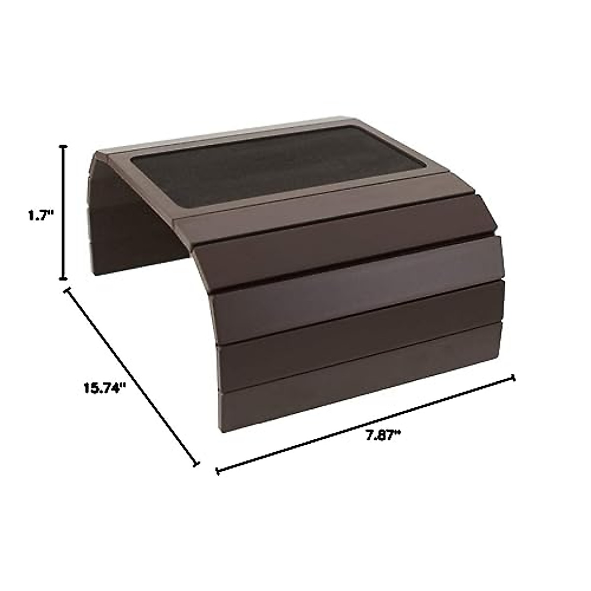 meistar Global Sofa Couch Arm Tray Table with EVA Base. Weighted Sides. Fits Over Square Chair arms. (Dark Brown)
