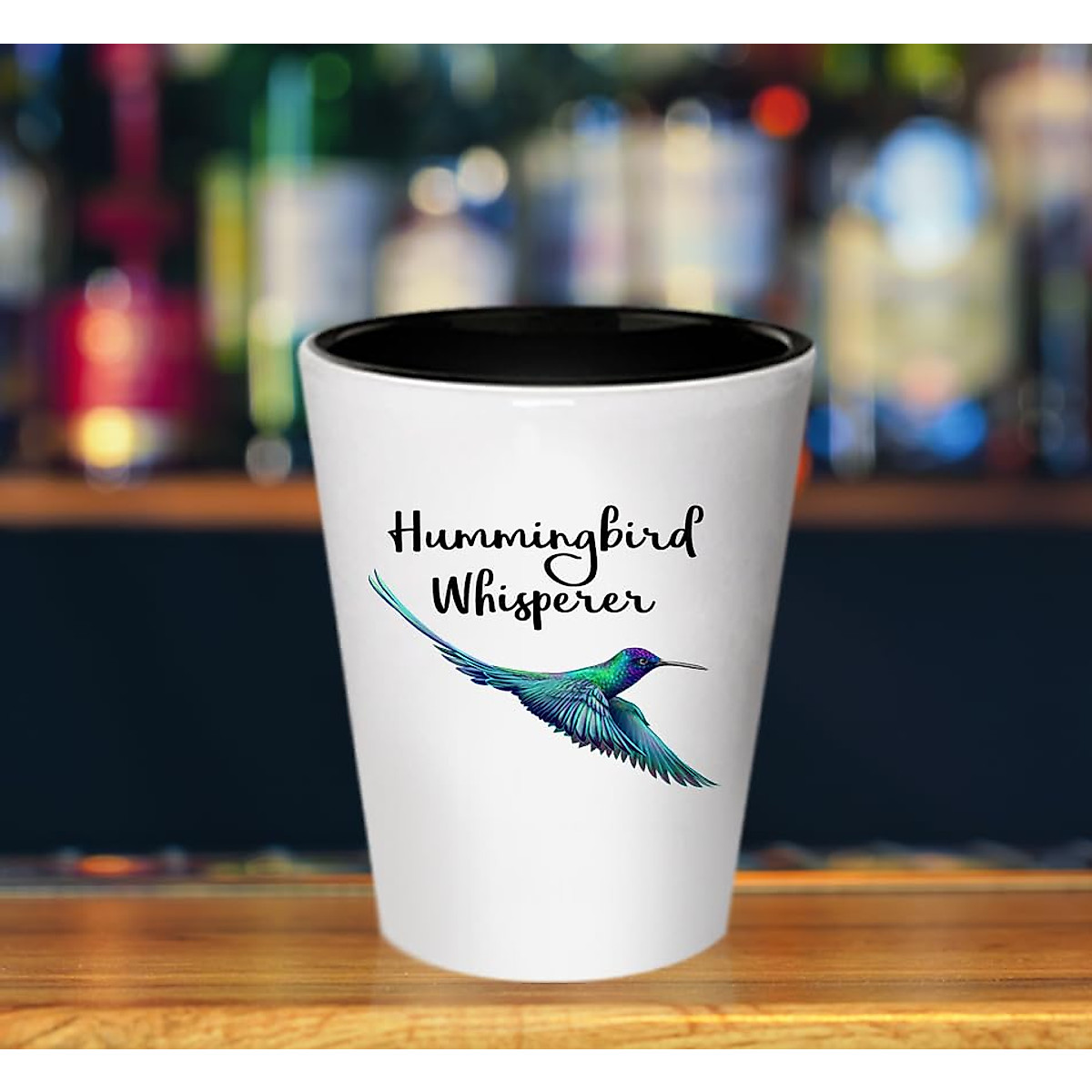 SpreadPassion Hummingbird Whisperer Shot Glass - Hummingbird Whisperer Gifts - Funny Ceramic Shot Glass