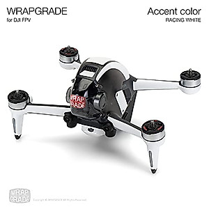 WRAPGRADE Skin Compatible with DJI FPV | Accent Color (Racing White)