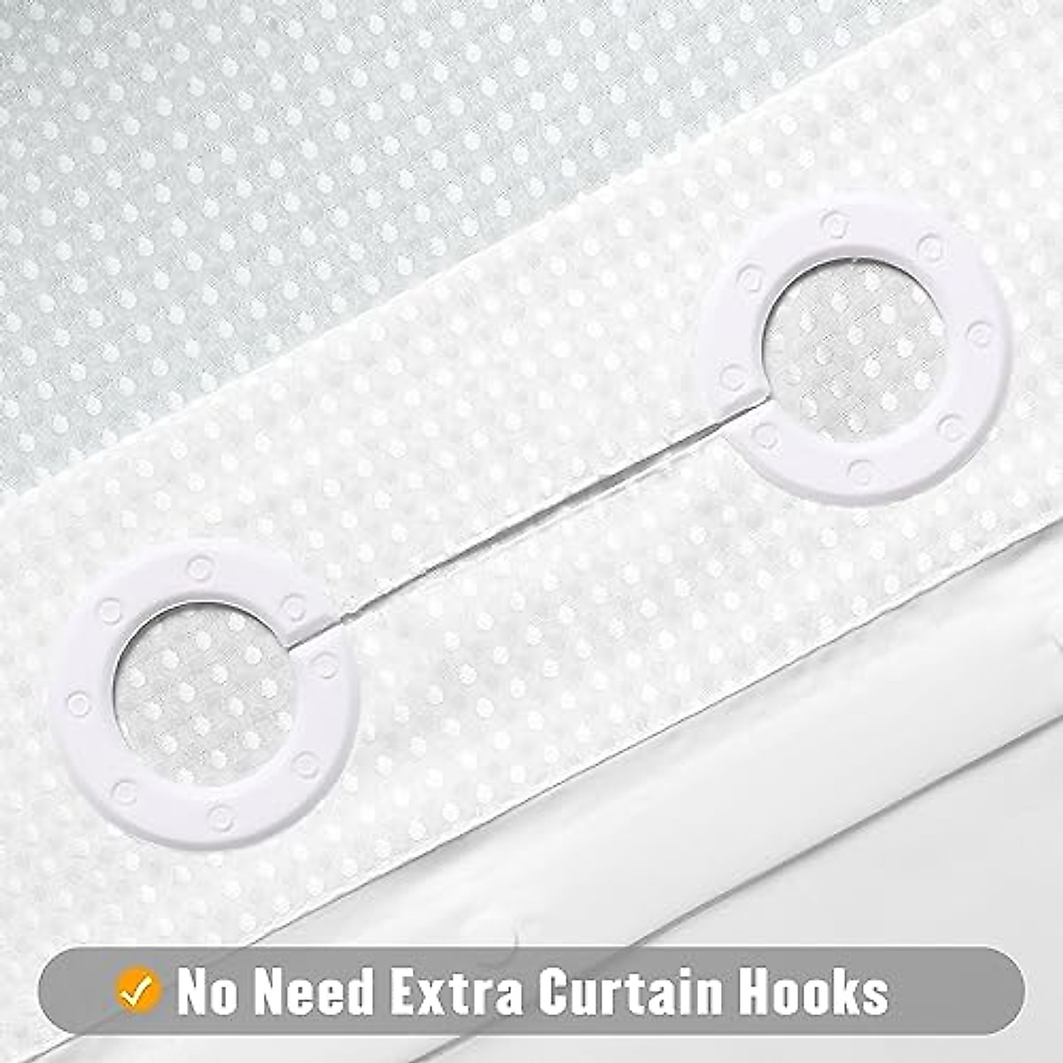 MitoVilla No Hooks Needed Teal Ombre Shower Curtain with Snap-in Liner, Turquoise Modern Waffle Weave Heavy Duty Fabric Cloth Shower Curtain for Luxury Neutral Hotel Spa Bathroom Decor, 72 x 74