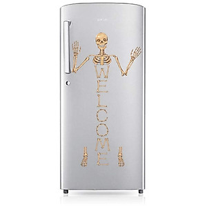 Kiddale Halloween Skull Door Sticker Creative Welcome Door Mural Peel and Stick Wallpaper Door Decal Horrible Skull Adhesive Room Decors Removable Home Decoration,16x38 inches
