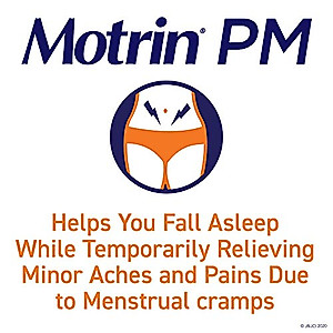 Motrin PM Caplets, 200 mg Ibuprofen & 38 mg Sleep Aid, Nighttime Relief for Minor Pains, 80 ct.