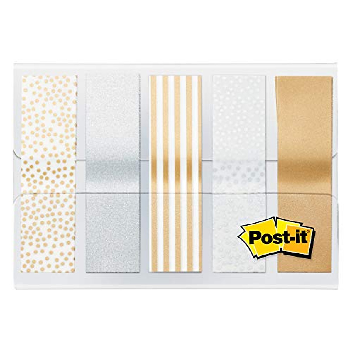 Post-it Flags, 100 Count, .47 in Wide, Assorted Metallic Designs (684-METAL)