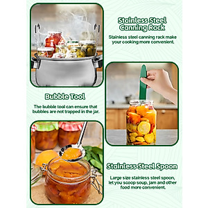 19PCS Canning Supplies Starter Kit, Kalolary Kitchen Canning Tools Canning Essentials Kit Home Canning Equipment Kit with Canning Rack Canning Tong Funnel Jar Lifter for Canned Fruit Vegetables Pickle