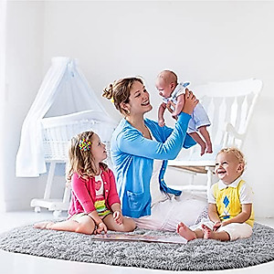 Noahas Ultra Soft Fluffy Bedroom Rugs Kids Room Carpet Modern Shaggy Area Rugs Home Decor 2.6' X 5.3', Grey