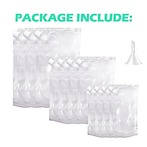 12Pcs Plastic Flask Pouches Cruise Pouch Reusable Sneak Travel Drinking Leak-Proof BPA-Free for Travel Outdoor Sports Concerts Events (12pcs:4 * 8oz, 4 * 4oz, 4 * 1.7oz)