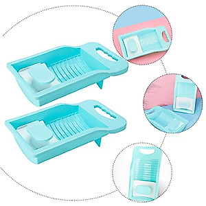 Zerodeko 4 Pcs Small Washboard Laundry Board Washboard for Hand Washing Clothes Bra Washboards Socks Mini Washboard Small Handle Household Laundry Tool Pp Household Items Child Manual