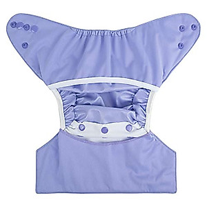 Babygoal Cloth Diaper Covers for Fitted Diapers and Prefolds with Double Gusset,Adjustable Reusable for Baby Girls, 6pcs Covers+One Wet Bag 6DCF07