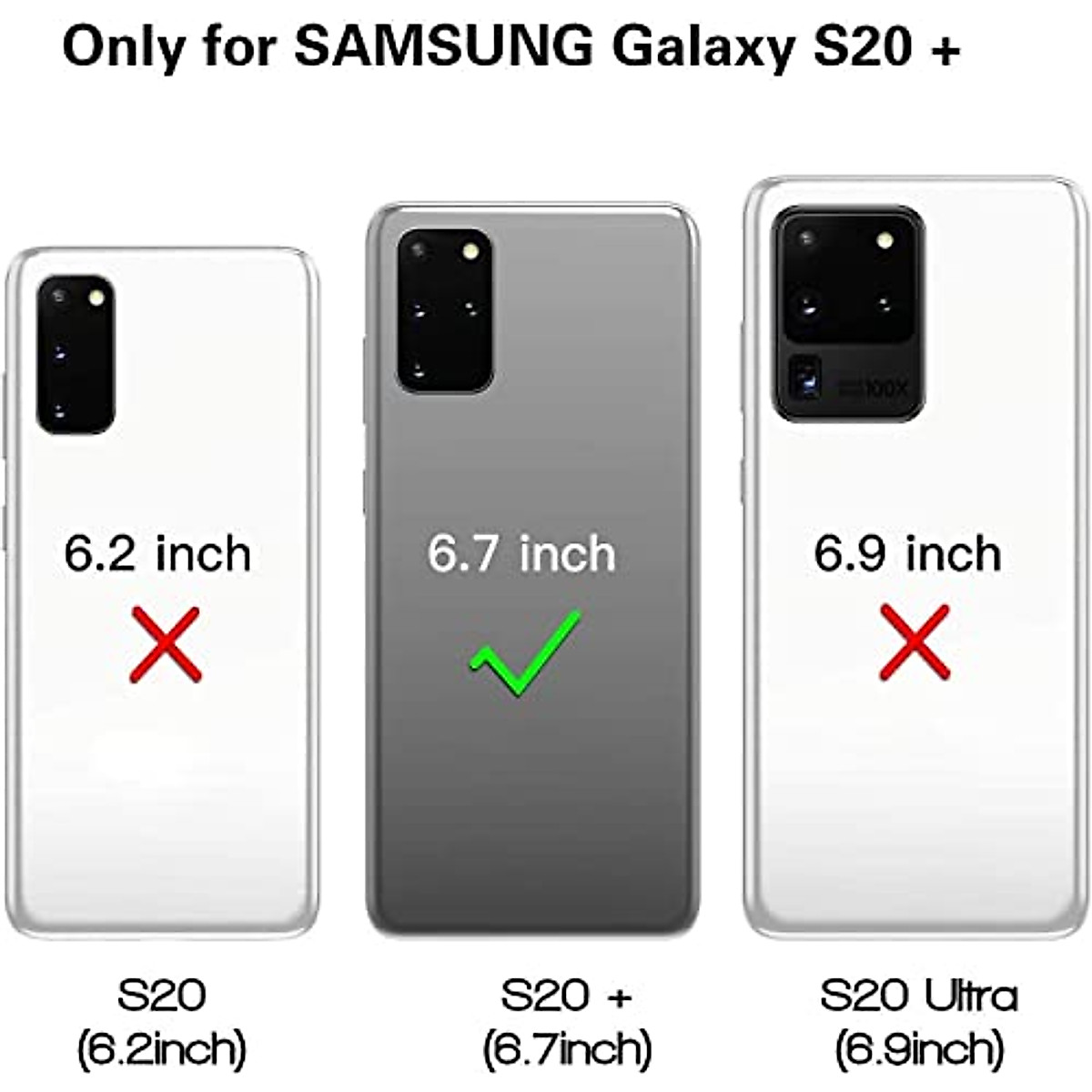 AKINIK for Galaxy S20 Plus Case, S20 Plus Case with Self Healing Flexible TPU Screen Protector [2 Pack],Military Grade Double Shockproof with Kickstand Case for Samsung Galaxy S20 Plus-Black