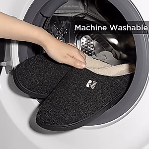 RockDove Men's Sherpa Lined Memory Foam Clog Slipper, Size 10.5 US Men, Black