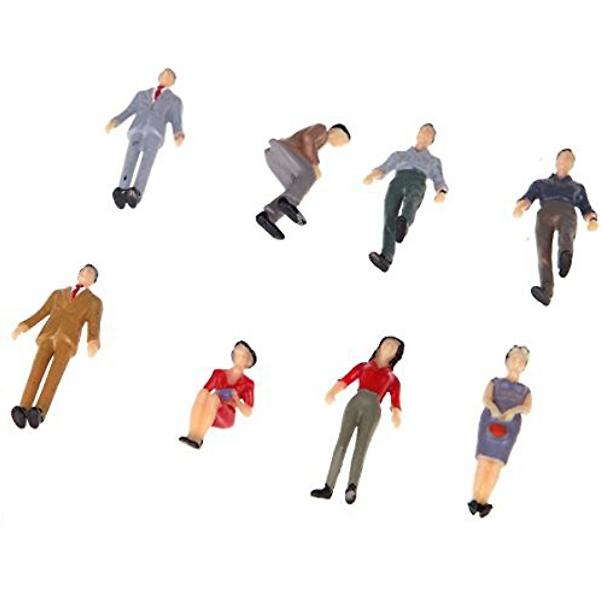Pceewtyt 50pcs G Scale 1:30 Mix Painted Model People Train Park Street Passenger Figures, Multicolor, 055815A3