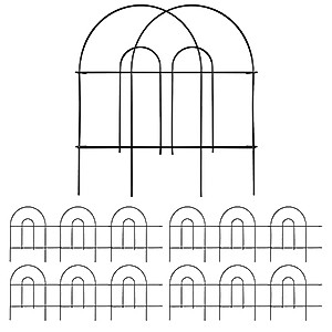 ZENY Decorative Garden Fence Garden Edging 35 Pack 50 Ft Long 18 Inch High Rustproof Landscape Iron Wire Border, Folding Patio Fences Flower Bed Fencing, Animal Barrier