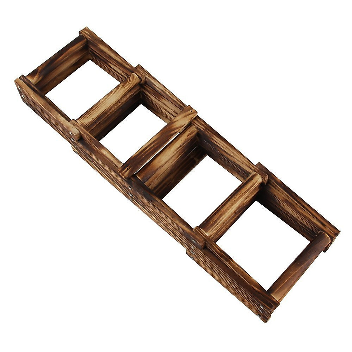 LI-GELISI Foldable Wood Wine Rack Wine Holder Storage Display Stand Wood 10-Bottle Wine Rack (Fire Color)