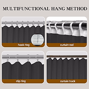 ROOMNEST Multifunctional Room Divider Curtain Totally Blackout Privacy Partition Drape Room Thermal Insulated Noise Reduced Suitable for Curtain Track&Rod System, 10 ft W x 9 ft H, Black, 1 Panel