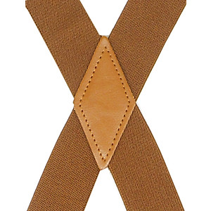 Doloise Adjustable Elastic X Back Style Suspenders for Men's and Women's With Strong Metal Clips (Coffe)