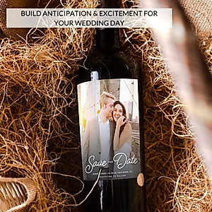 Andaz Press Photo Personalized Wine Bottle Labels, Bulk 20-Pack, Custom Wine Labels for Bottles, Customized Wedding Wine Bottle Labels, Photo Wine Labels for Graduation, Birthday