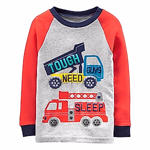 Simple Joys by Carter's Boys' 6-Piece Snug Fit Cotton Pajama Set, Multicolor/Cars/Dog/Firetruck/Stripe, 3T