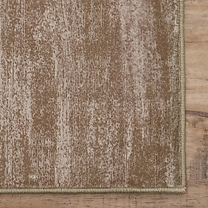 LUXLOOM Large Solid Rug 8x10 Washable Rug Ultra-Thin Low Pile Floor Mat Modern Rug Contemporary Non-Shedding Carpet Non-Slip Accent Rug for Living Room Bedroom Dining Room Nursery Home Office Camel