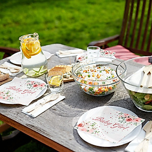 100PCS Baby Girl Napkins Disposable Baby Shower Napkins for Girl Baby Shower Paper Beverage Napkins Baby Girl Shower Party Decorations for Gender Reveal, Birthday, Bridal Shower Party Table Supplies