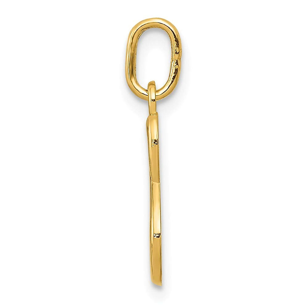 Solid 14k Yellow Gold Cursive S Initial Letter Alphabet Charm Pendant