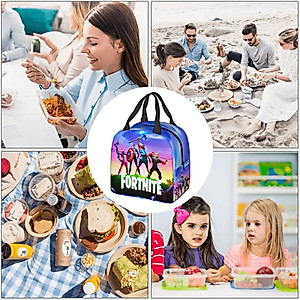 Xmednwp Cartoon Lunch Box Anime Lunch Bag Reusable Insulated Large Capacity Lunch Bag for Boys Girls School Gift