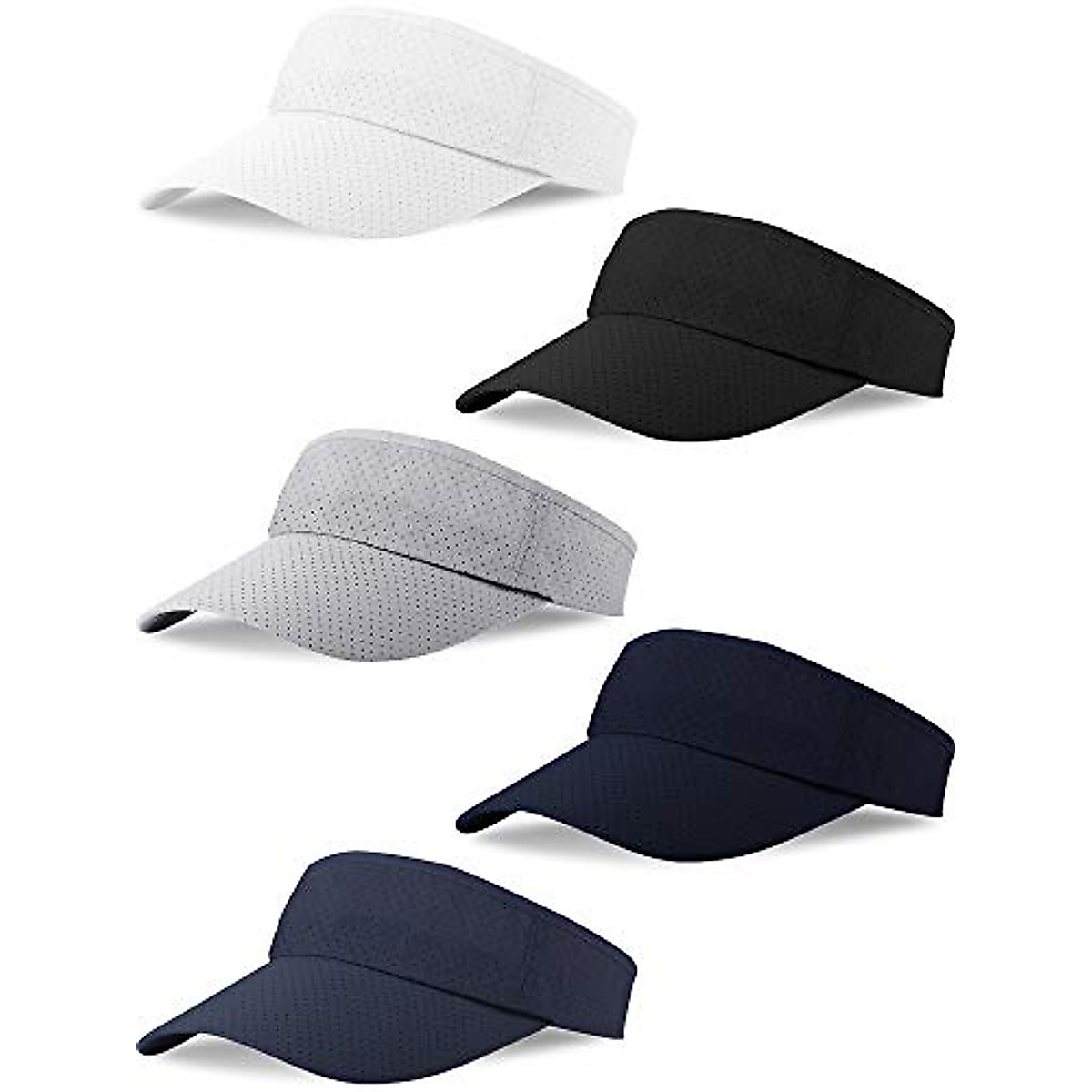 5 Pieces Sports Sun Visor Hats Mesh Visor Adjustable Sun Athletic Visor Cap for Men Women Daily Golf Running Outdoor Sports
