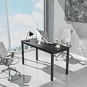 EUREKA ERGONOMIC 55 Inch Large Black Home Office Computer Desk, Simple Modern Long Sturdy Work Study Writing PC Gaming Table, for Adults Teens Kids Bedroom Kitchen Dinning Room with Metal Frame