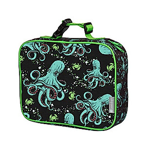 Bentology Boys Octopus Lunch Box, Durable Insulated Tote for Bento Boxes, Fits 8"x10"x3"