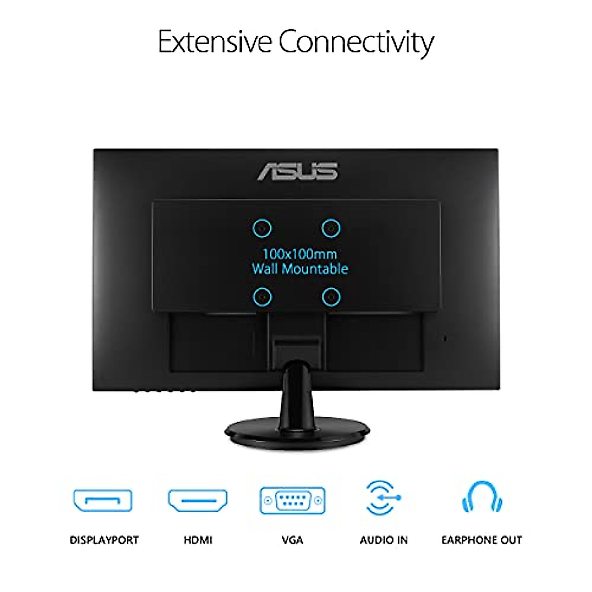 ASUS 27” 1080P Monitor (VA27DQ) - Full HD, IPS, 75Hz, Speakers, Adaptive-sync/FreeSync™, Low Blue Light, Flicker Free, VESA Mountable, Frameless, HDMI, VGA, DisplayPort, Tilt Adjustable, BLACK